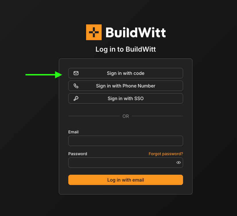 How to Sign In with a Code on BuildWitt Improve